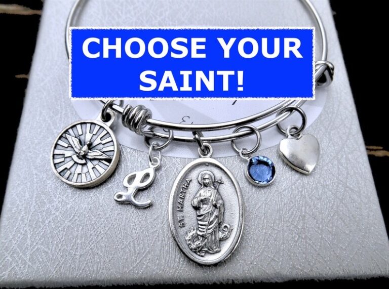 Buy Personalized Patron Saint Bangle Sacrament Gift | BlessingsfromHeaven7